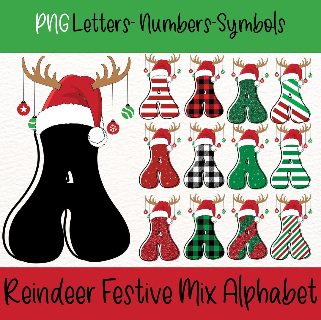 Christmas Reindeer Alphabet PNG, Custom Christmas Letters for Digital ...