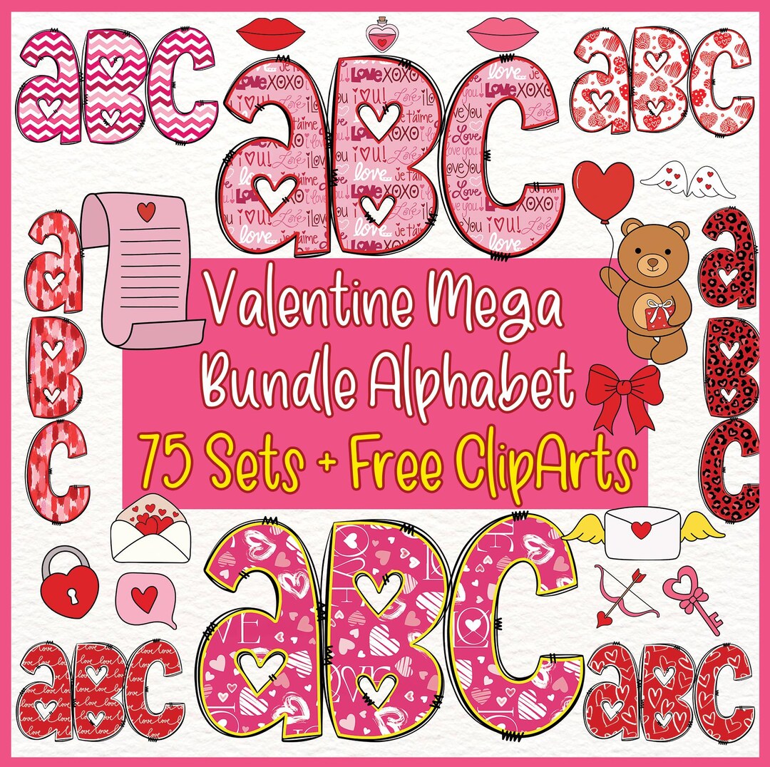 Alphabet Valentine Valentines Alphabet Letters Valentine Day Alphabet ...