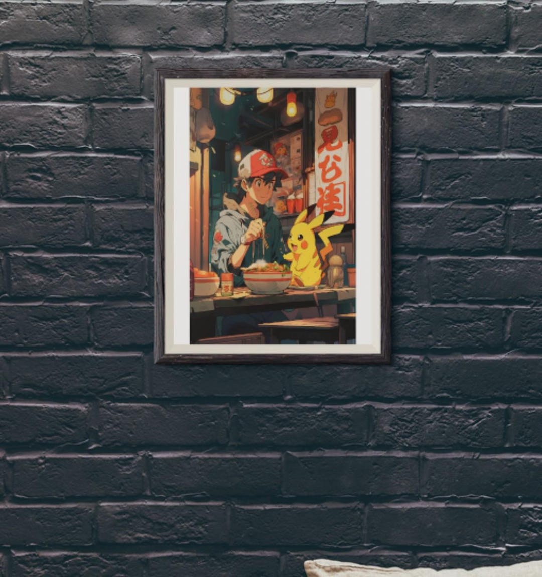 Ash and Pikachu, Ramen Series Poster, Pokem0n Poster - Etsy
