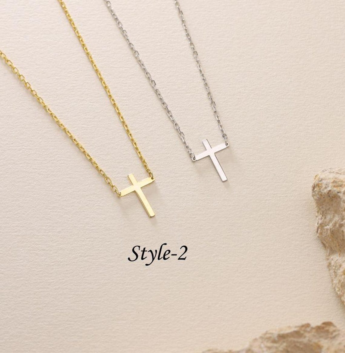 925 Sterling Silver Religious Cross Charm, Cross Jewelry, Modern Cross ...