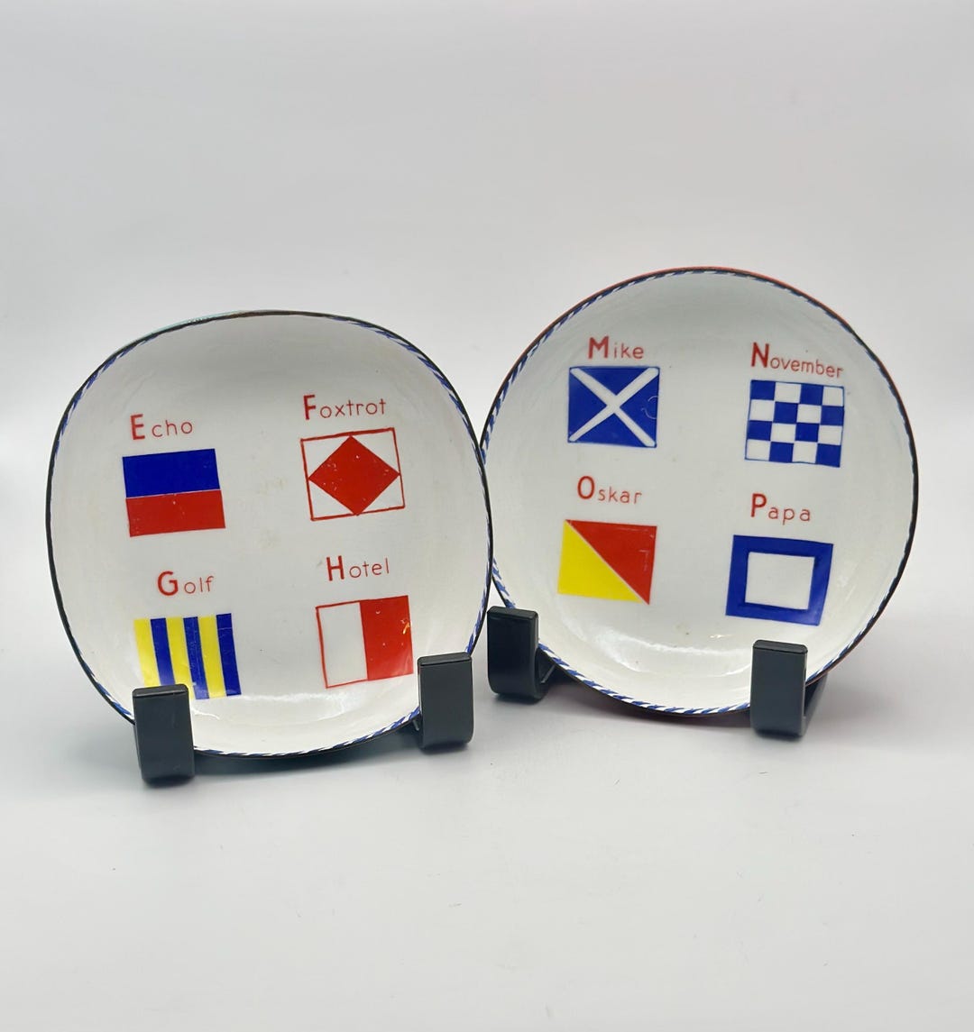 Alpine House Metal Trinket Dishes: International Code Flags, Handmade ...