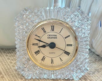 Vintage Crystal Legends by Godinger Crystal Quartz Desk Clock Made in ...