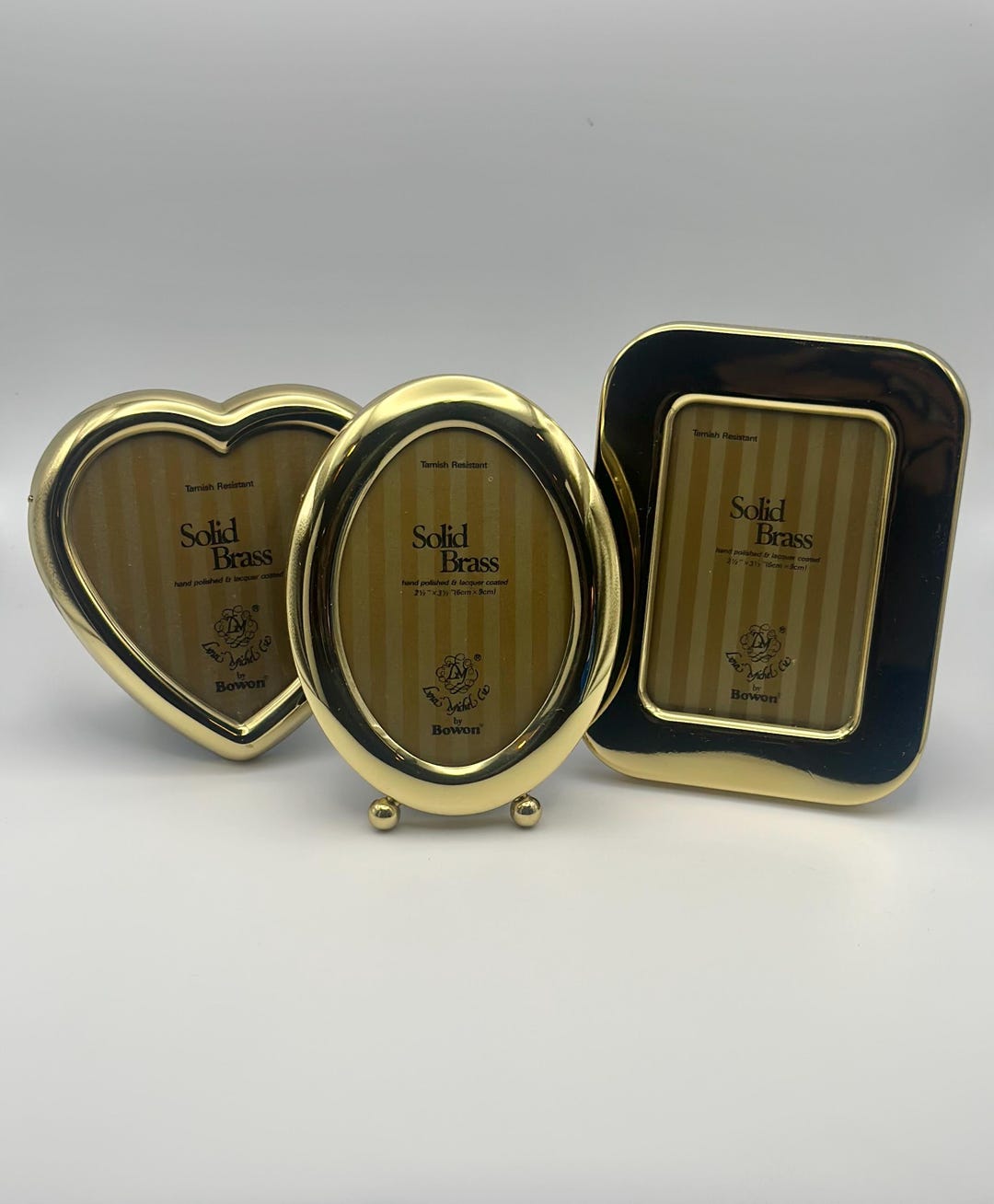Solid Brass Tiny Picture Frames Made in Hong Kong Vintage 1970s, 2.5x3 ...