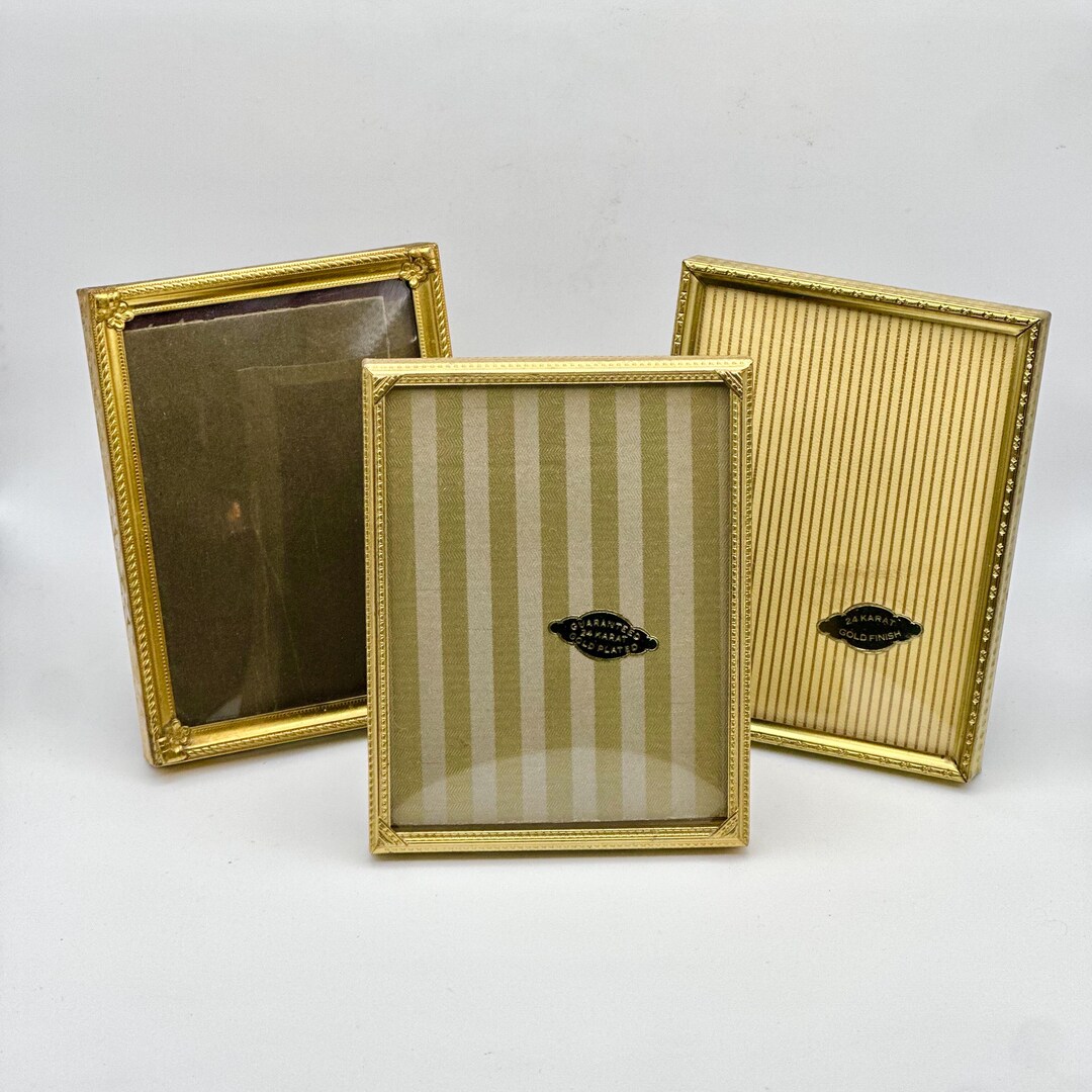 Vintage Convex Bubble Glass 24k Gold Plated 3x4” Picture Frames Sold ...