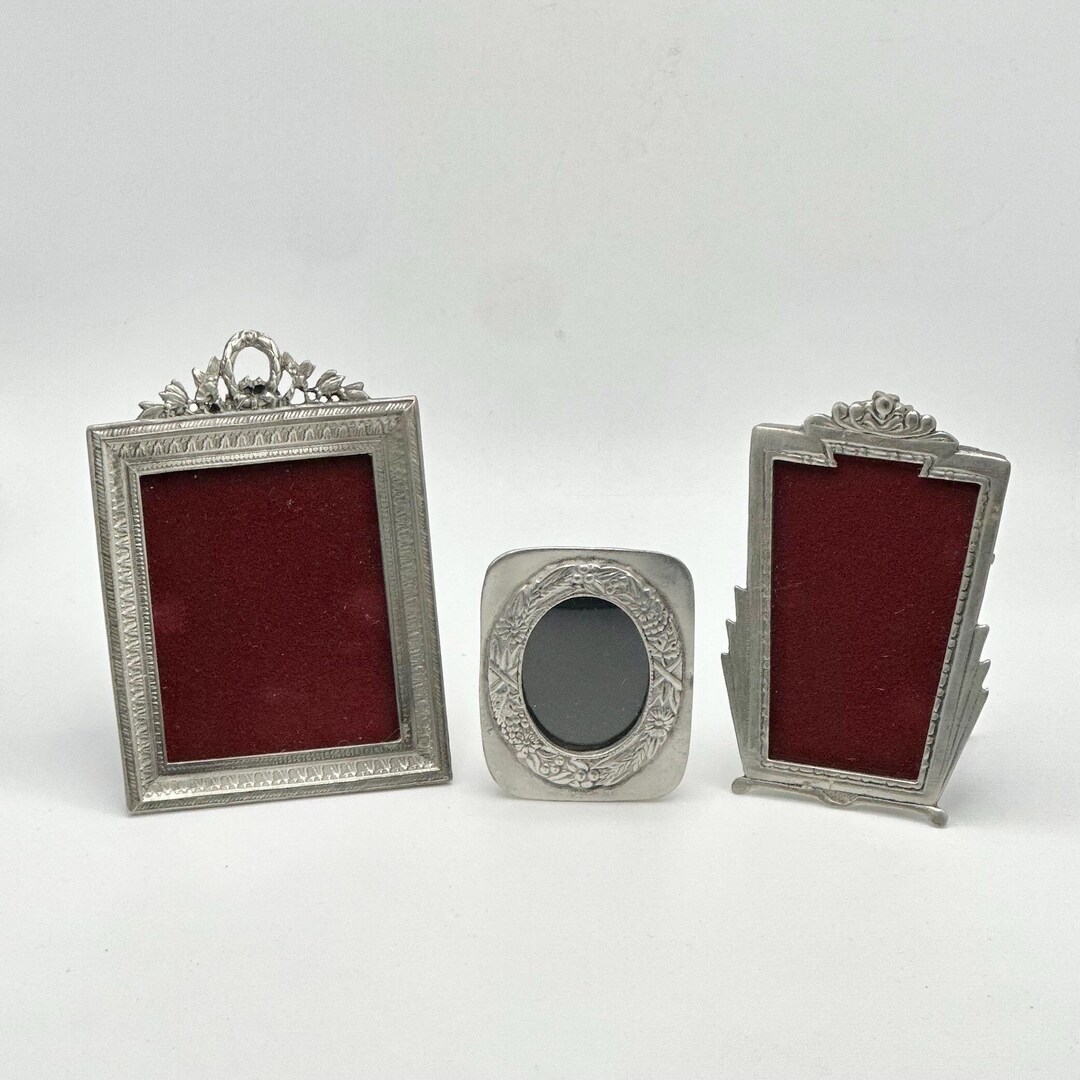 Vintage Elias Pewter Picture Frame, Tiny Oval & Rectangle, Sold ...