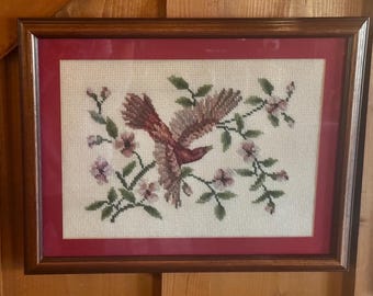 Vintage Small Wood Framed Needlepoint Birds - Etsy