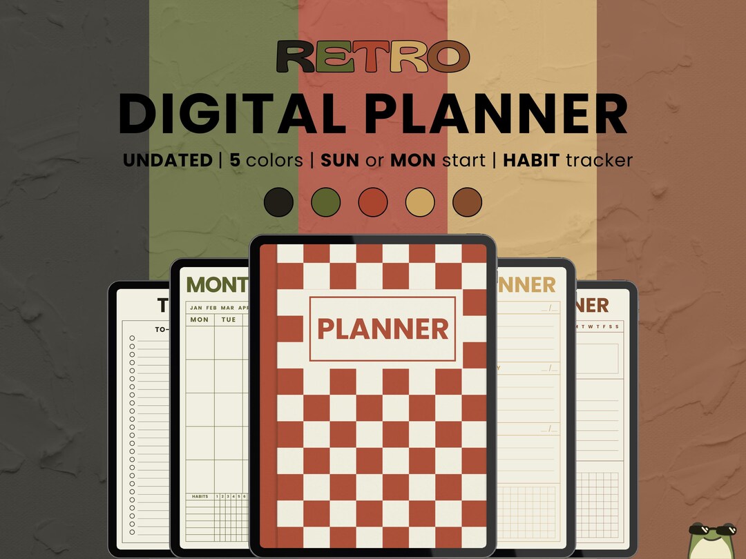 Retro Digital Planner 2026 | Undated Daily, Weekly & Monthly ADHD ...