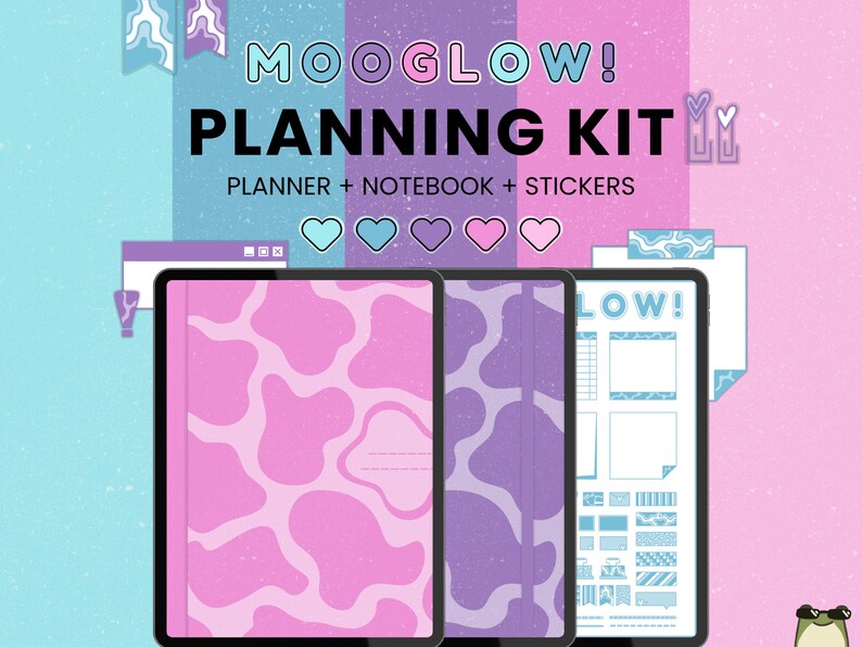 Cute 2026 Digital Planner Kit | Undated Monthly Weekly & Daily Planner ...