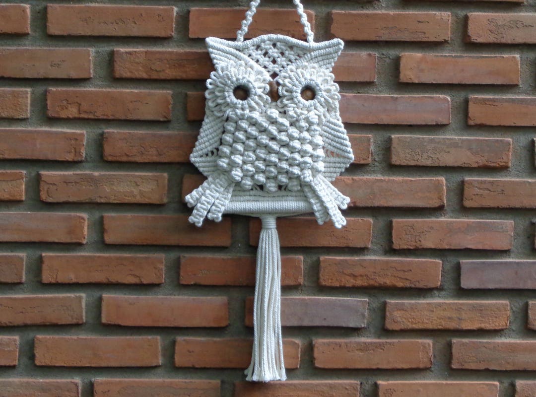 White Macrame Owl - Etsy