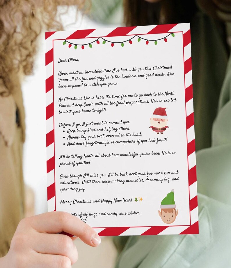 Editable Goodbye Elf on the Shelf Letter Template, Personalized ...