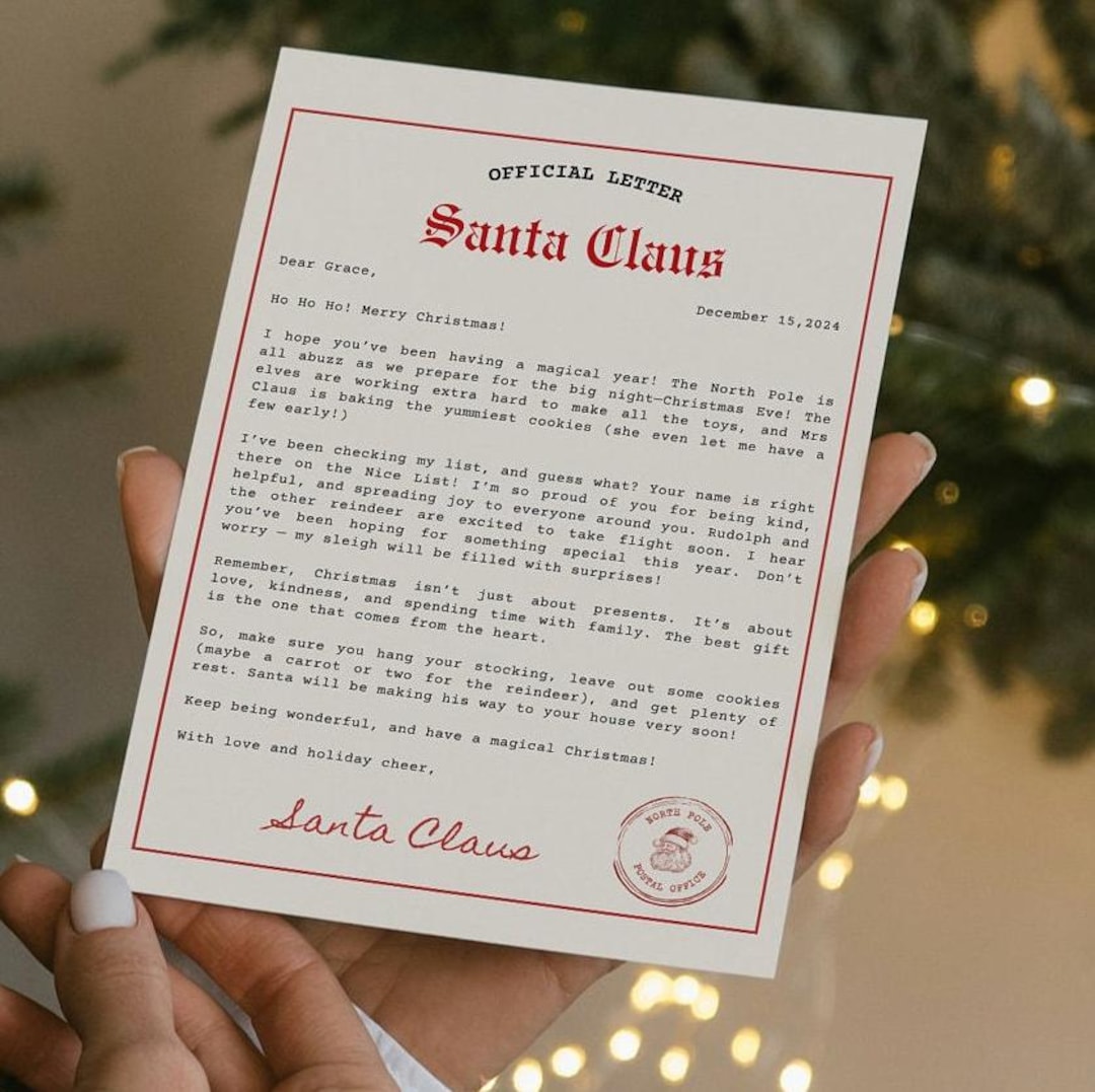 Editable Letter From Santa Claus, Printable, Personalized Santa Letter ...