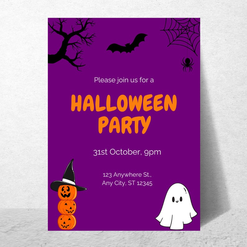 Editable Halloween Party Invitation Spooky & Fun Instant Download for a ...