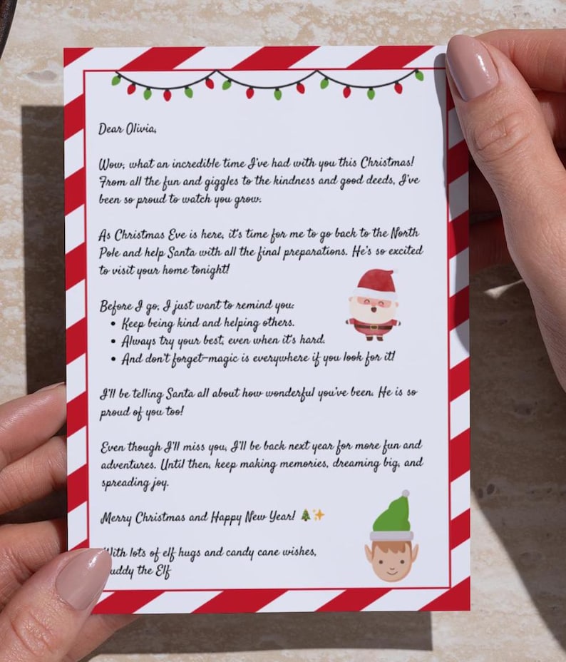 Editable Goodbye Elf on the Shelf Letter Template, Personalized ...