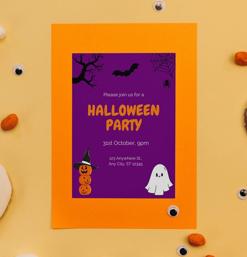 Editable Halloween Party Invitation Spooky & Fun Instant Download for a ...