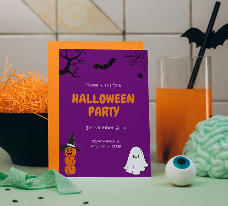 Editable Halloween Party Invitation Spooky & Fun Instant Download for a ...