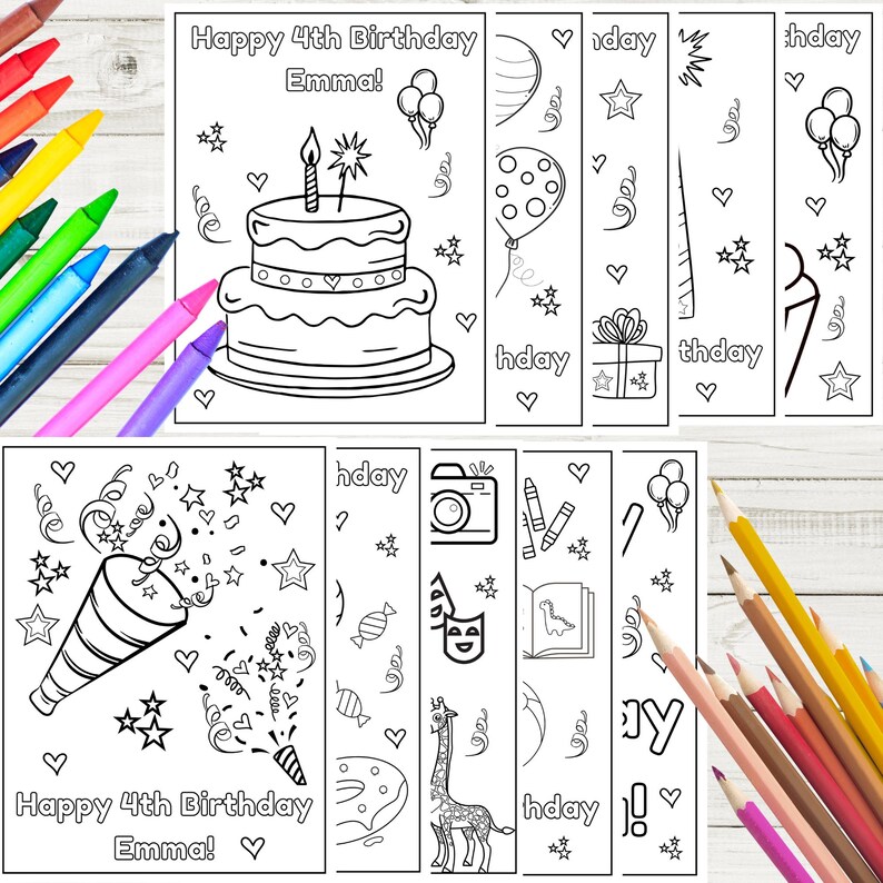 Personalized Birthday Coloring Pages Editable Printable 10 Party-themed ...