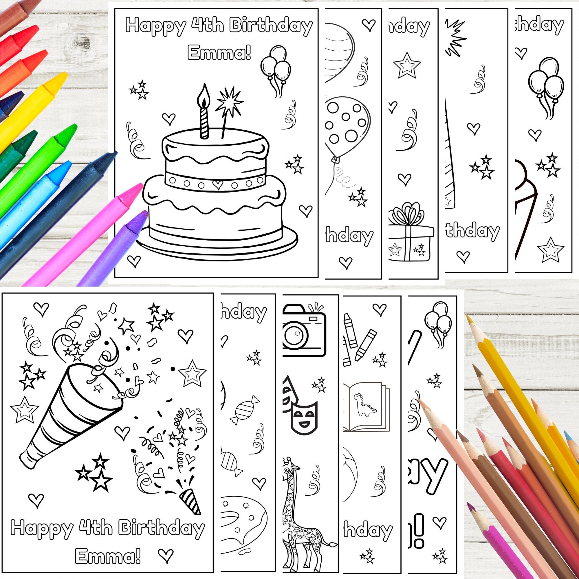 Personalized Birthday Coloring Pages Editable Printable 10 Party-themed ...