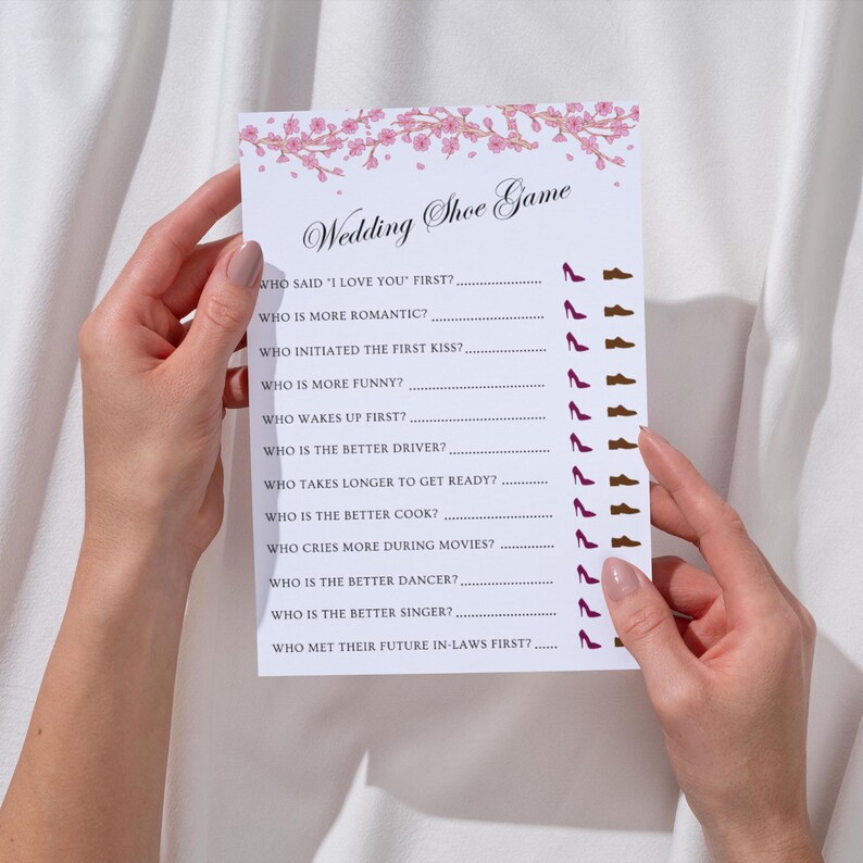 Wedding Shoe Game Template Wedding Game Engagement Party Game Instant ...