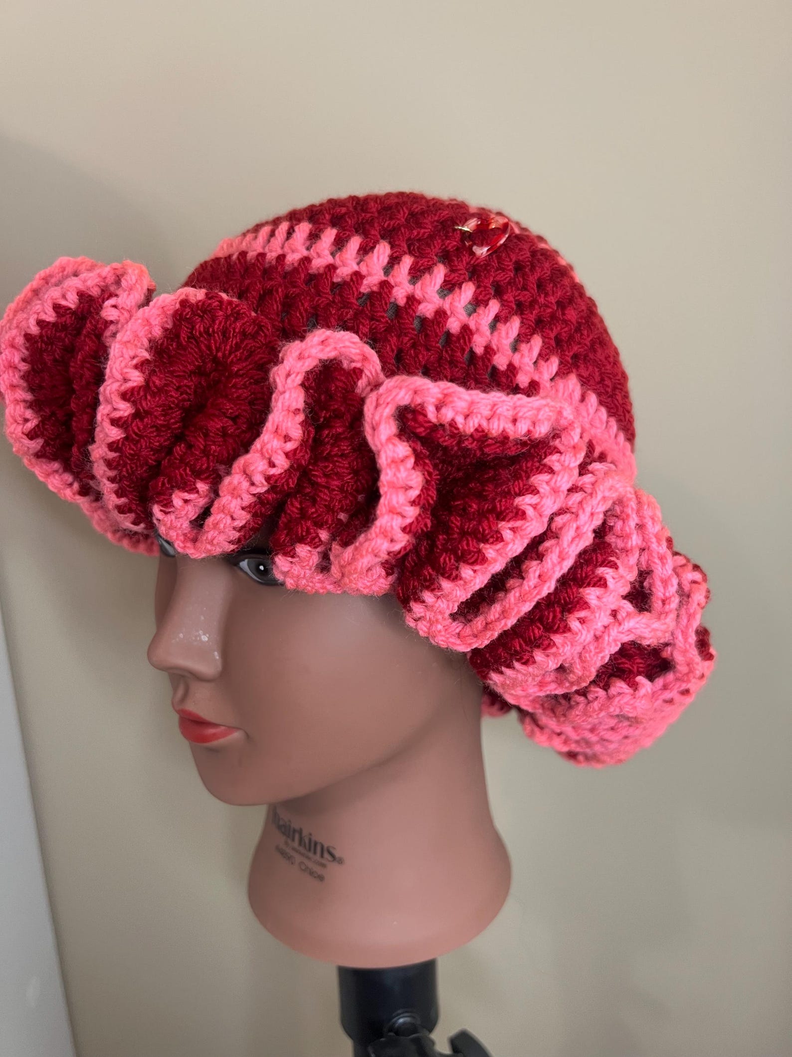 Medium 2 Layer Multicolor Ruffled Crochet Hat - Etsy