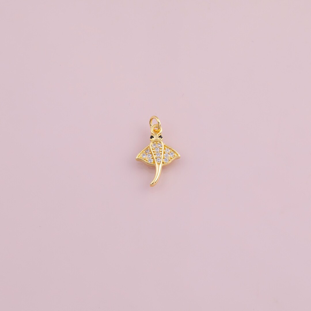 Sting Ray Manta Ray Stingray Fish Charm 18k Gold Filled Charm Bar ...