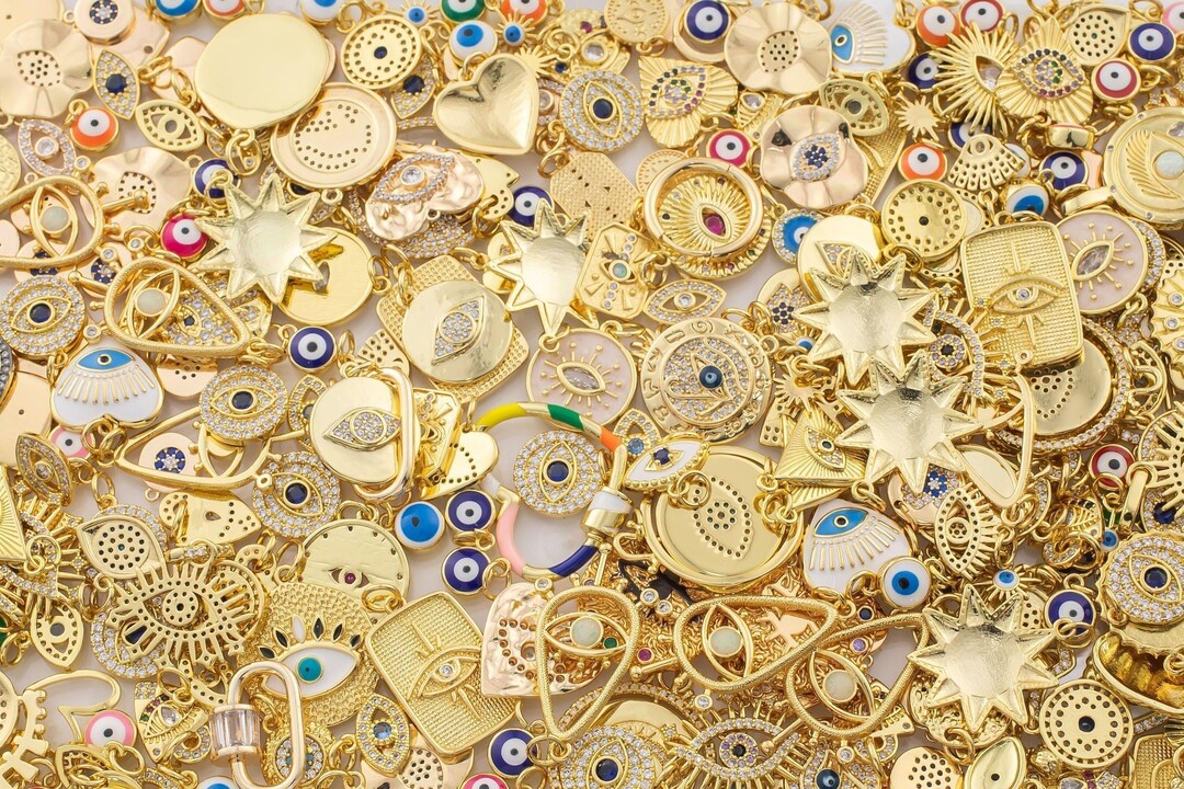 Charm Bar Mix! 18K Gold Filled Charms a Mix of Charms From Bell Beads ...