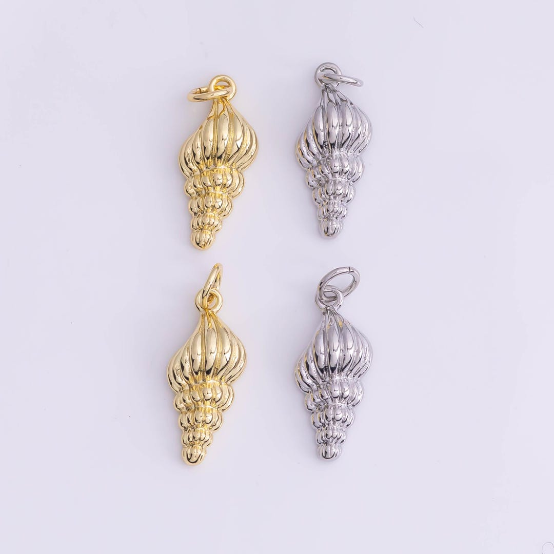 Sea Snail Conch Shell Ocean Beach Charm 18x8mm 18k Gold Filled Charm ...