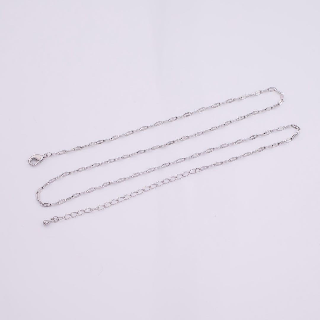 18" Silver Double Flat Chain Silver 2mm Necklace Chain - Etsy