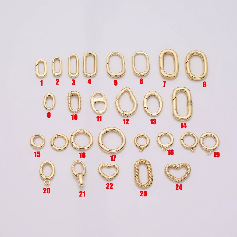 Carabiner Push Clasp Gold Filled Lobster Clasp, 18K Gold Filled Claw ...