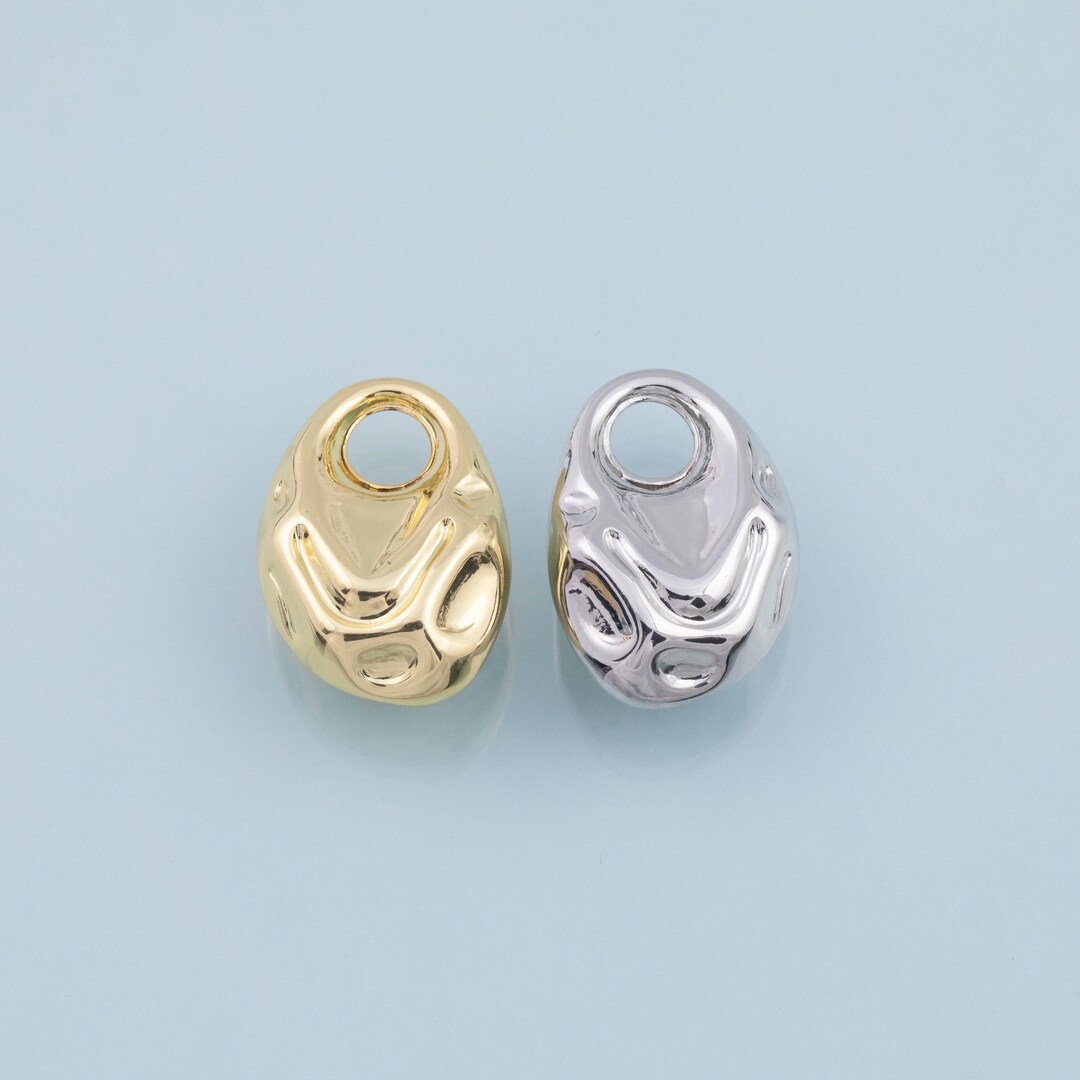 Freeform Nugget Charm 18K Gold Filled Charm for Charm Bar Bracelets ...