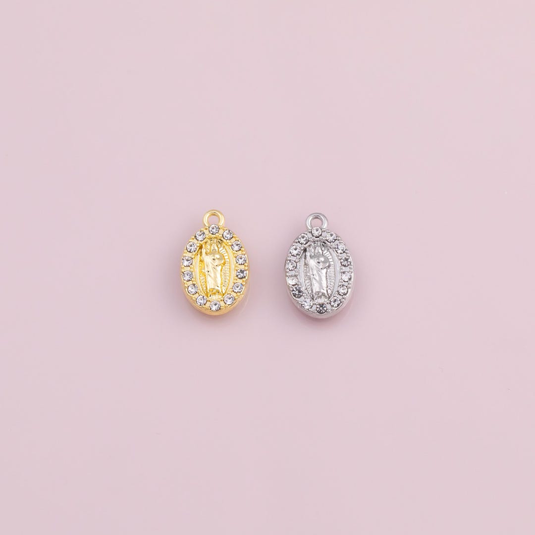 Jesus Oval Christian Charm 18k Gold Filled Charm Bar Charms for ...