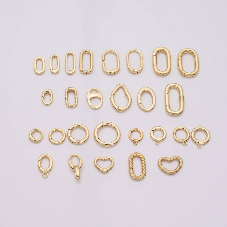 Carabiner Push Clasp Gold Filled Lobster Clasp, 18K Gold Filled Claw ...