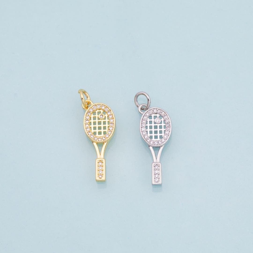 Tennis Racket Pickleball Charm 18K Gold Filled Charm for Charm Bar ...