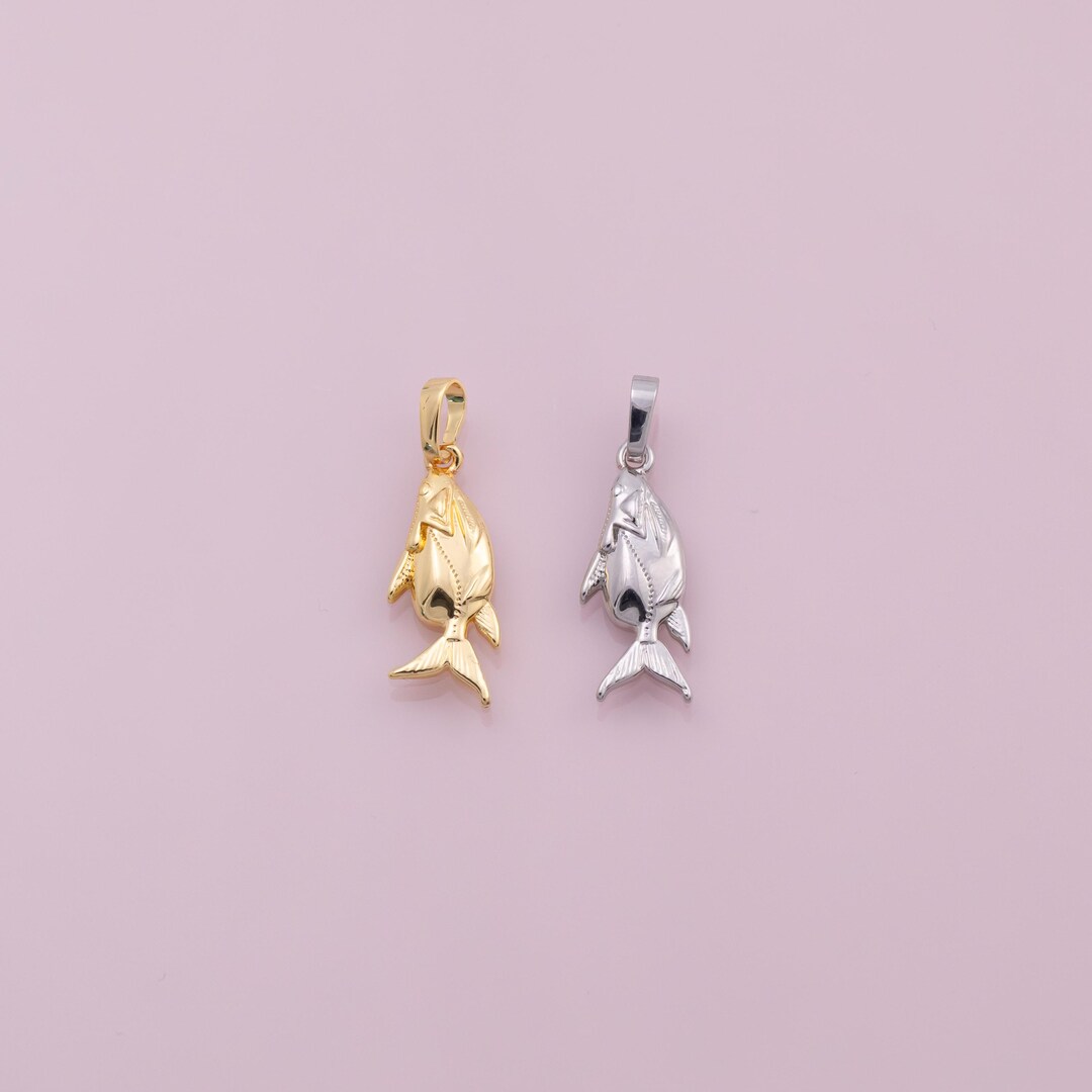 Fish Charm 18k Gold Filled Charm Bar Charms for Bracelets and Necklaces ...