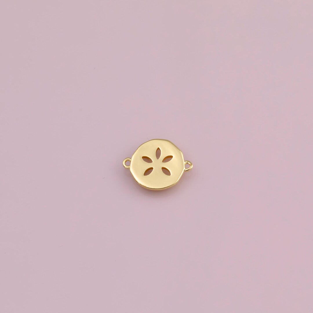 Sand Dollar Connector 18k Gold Filled Charm Bar Charms for Bracelets ...