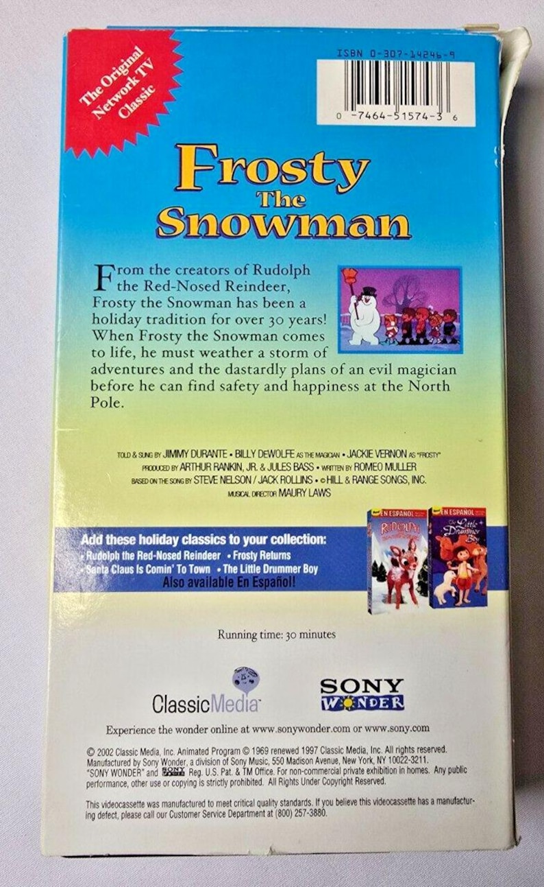 Frosty the Snowman VHS - Etsy