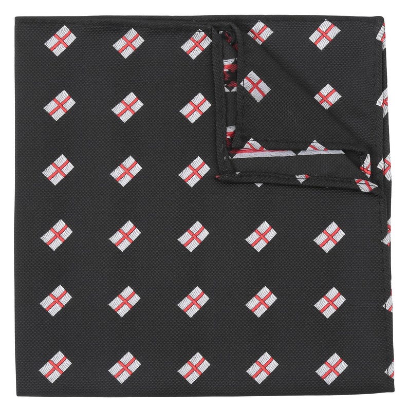 Black England Flag Pocket Square, Embroidered Woven Hanky - Etsy