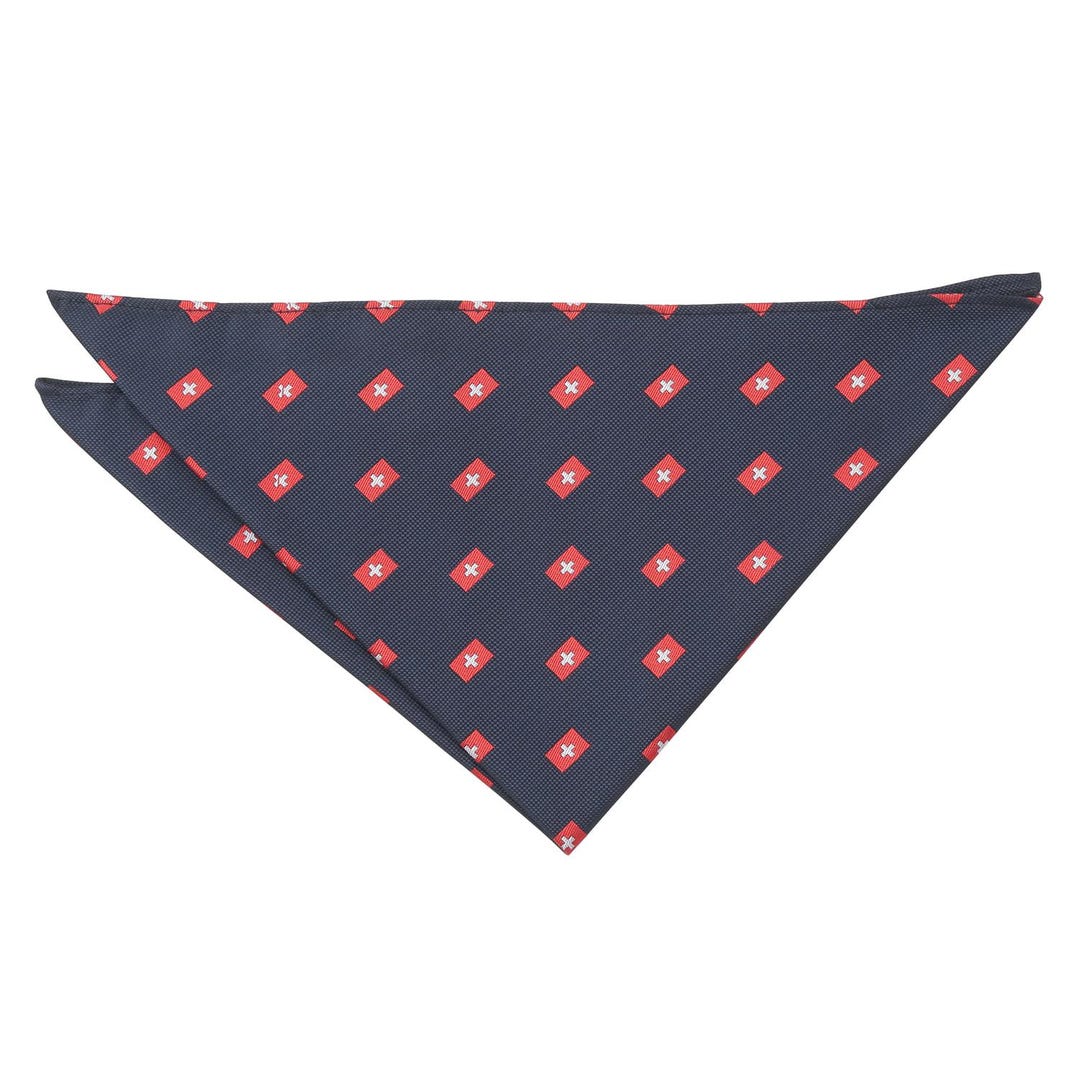 Swiss Flag Pocket Square, Navy Blue Woven Microfibre Hanky - Etsy