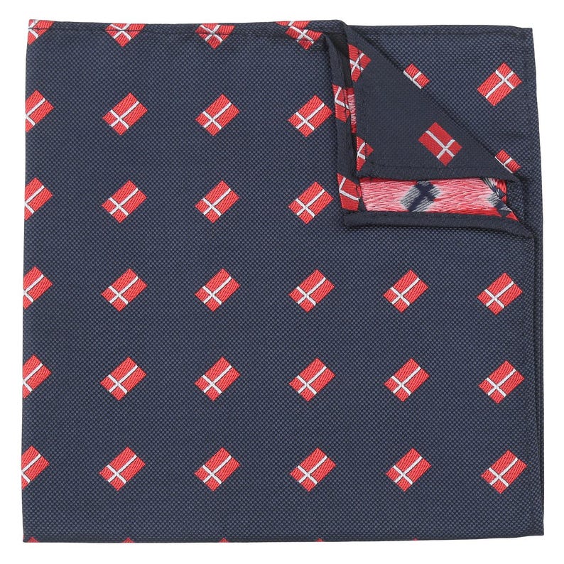 Navy Blue Denmark Flag Pocket Square, Handmade Microfibre Hanky - Etsy