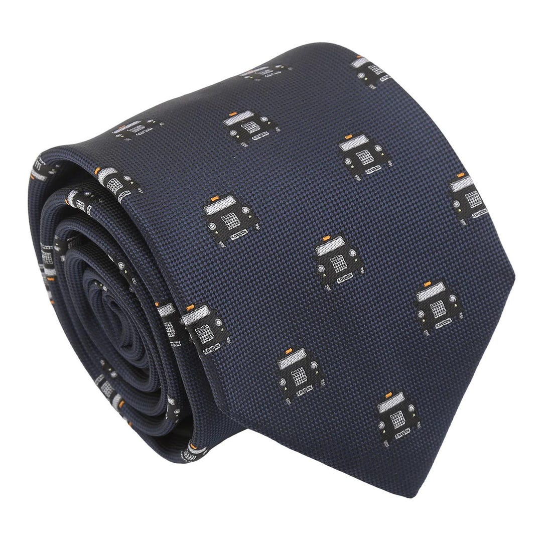Navy Blue Taxi Cab Woven Tie, British Icon, Handmade - Etsy