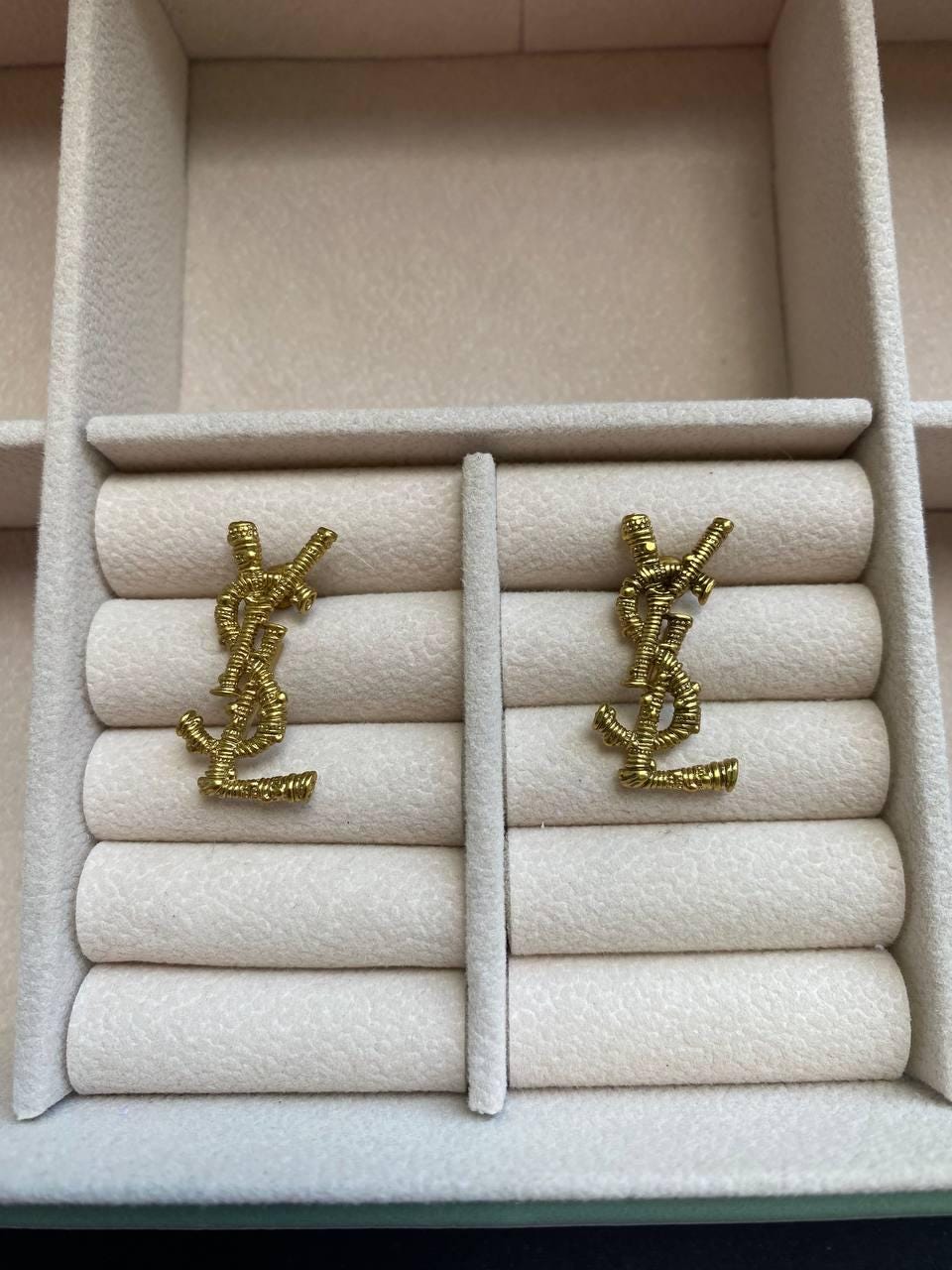 Ysl gold earrings Etsy