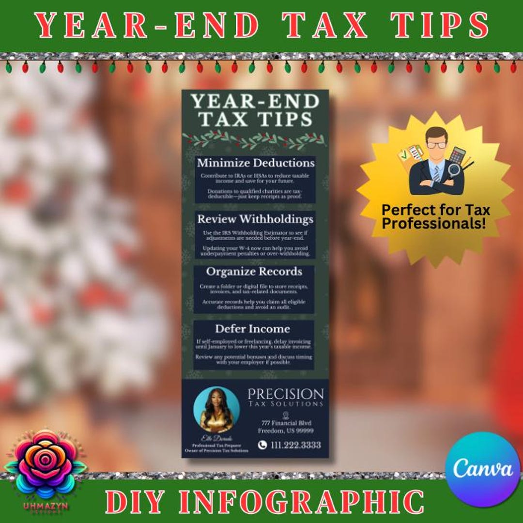 Year-end Tax Tips Infographic Template Canva Template for Tax ...