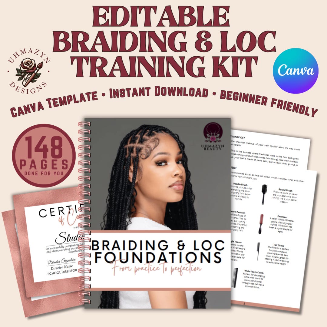 Braiding & Loc Foundations Workbook 2025: Editable Student Manual ...