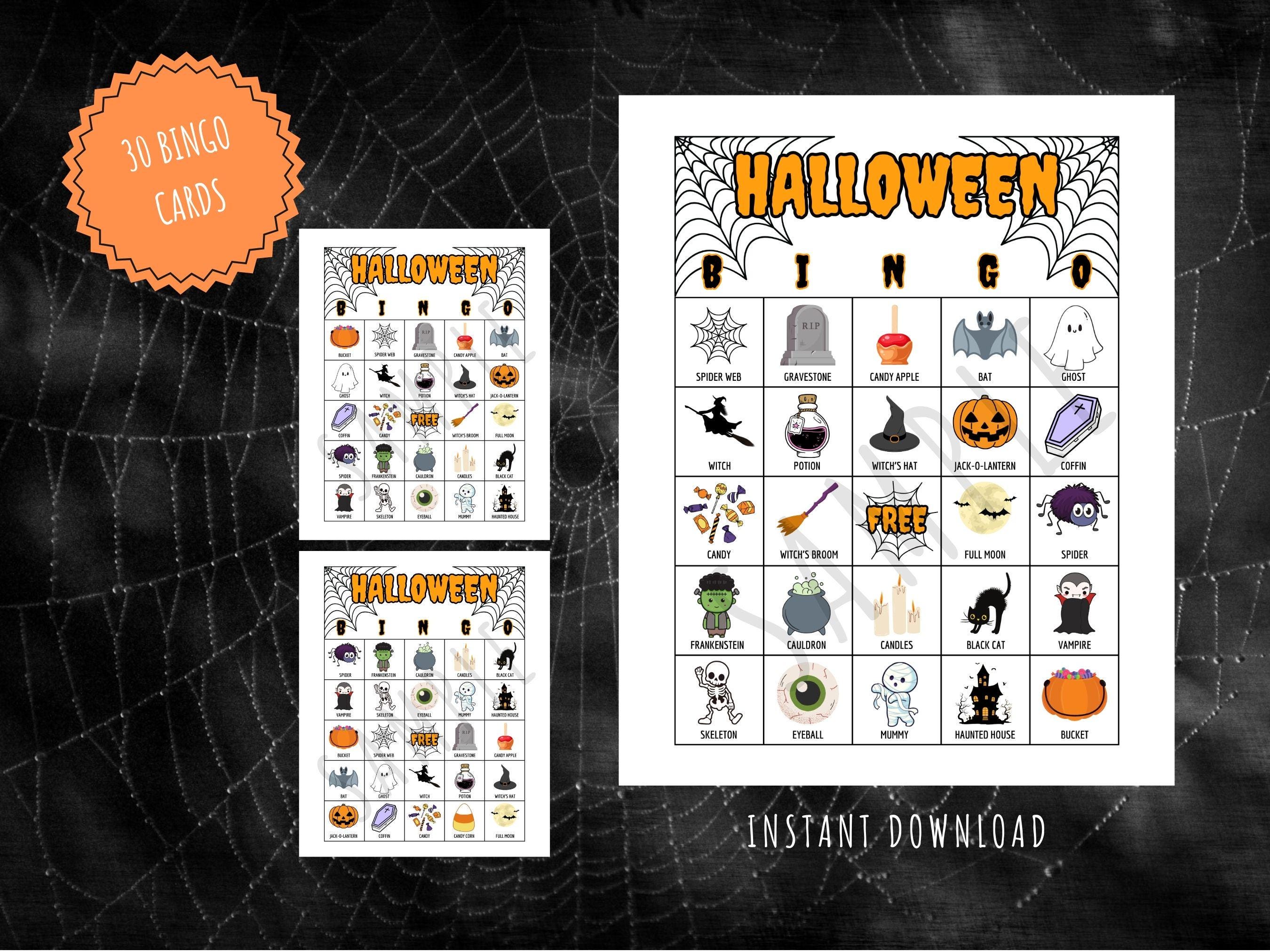 Halloween Bingo for Kids, Printable Halloween Bingo, Halloween ...