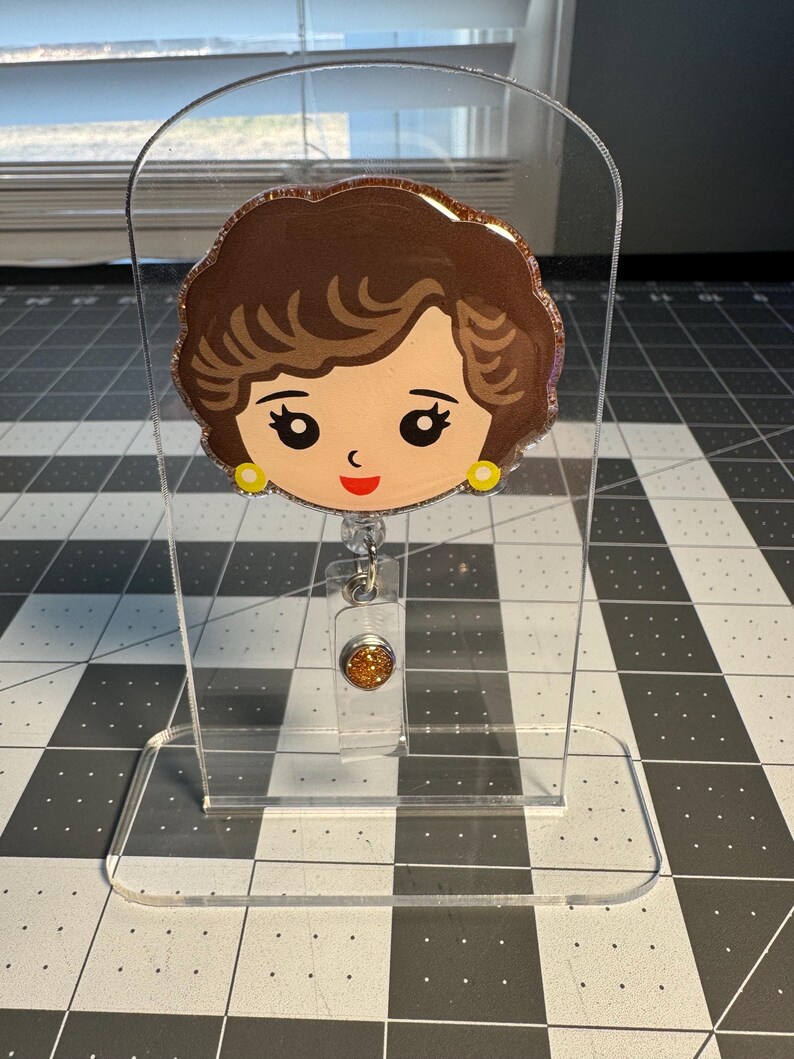 Cute Golden Girl Character Badge Reel | Nurse Badge Holder ...