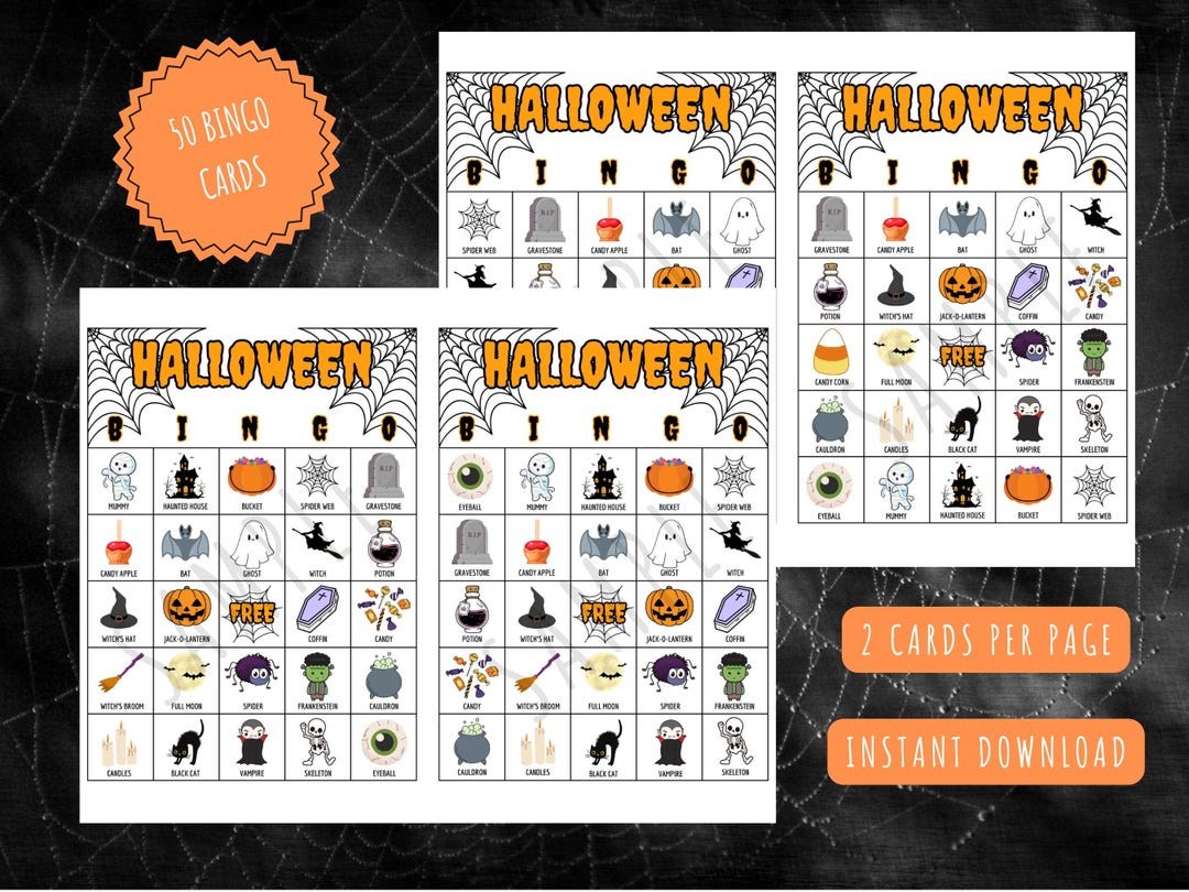 Printable Halloween Bingo, Halloween Activities for Kids, Halloween ...