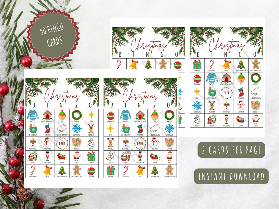 Printable Christmas Bingo, Christmas Activities for Kids, Christmas ...