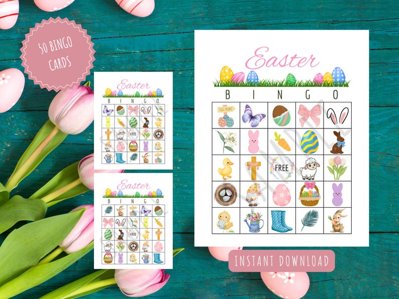 Easter Bingo for Kids, Printable Easter Bingo, Easter Activities for ...
