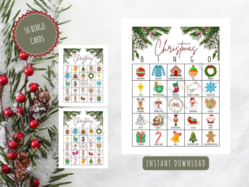 Christmas Bingo for Kids, Printable Christmas Bingo, Christmas ...