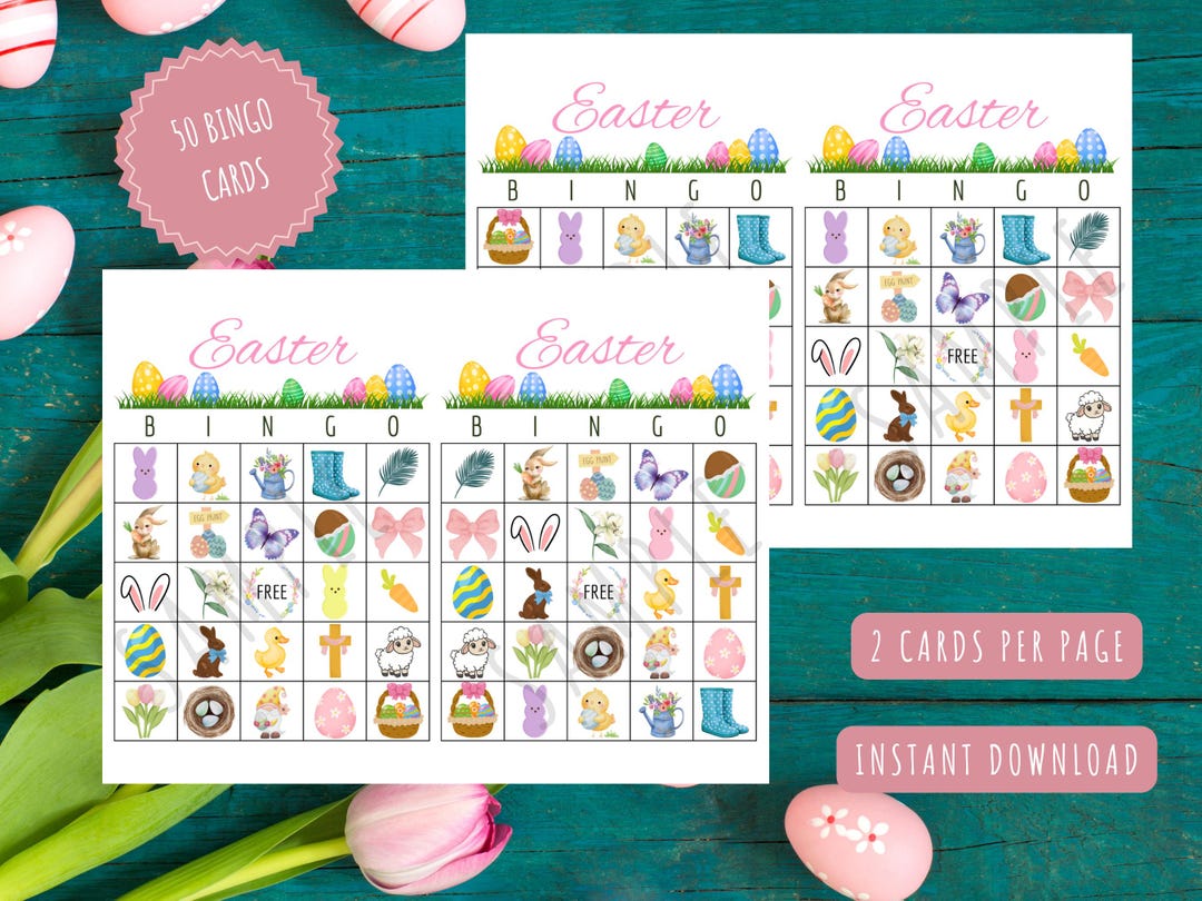 Printable Easter Bingo, Easter Activities for Kids, Easter Bingo ...