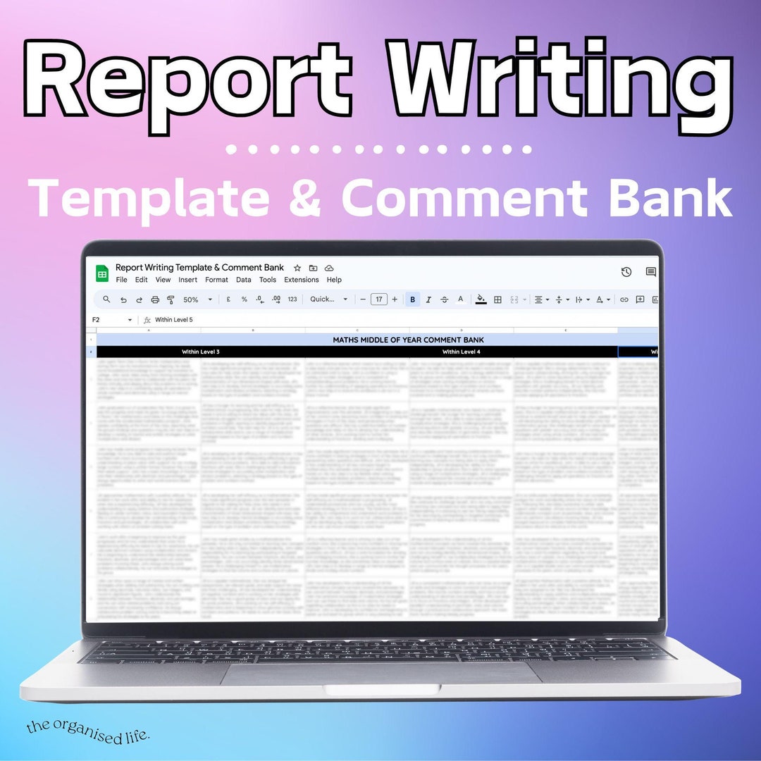 Google Sheet Report Writing - Template & Comment Bank - Etsy